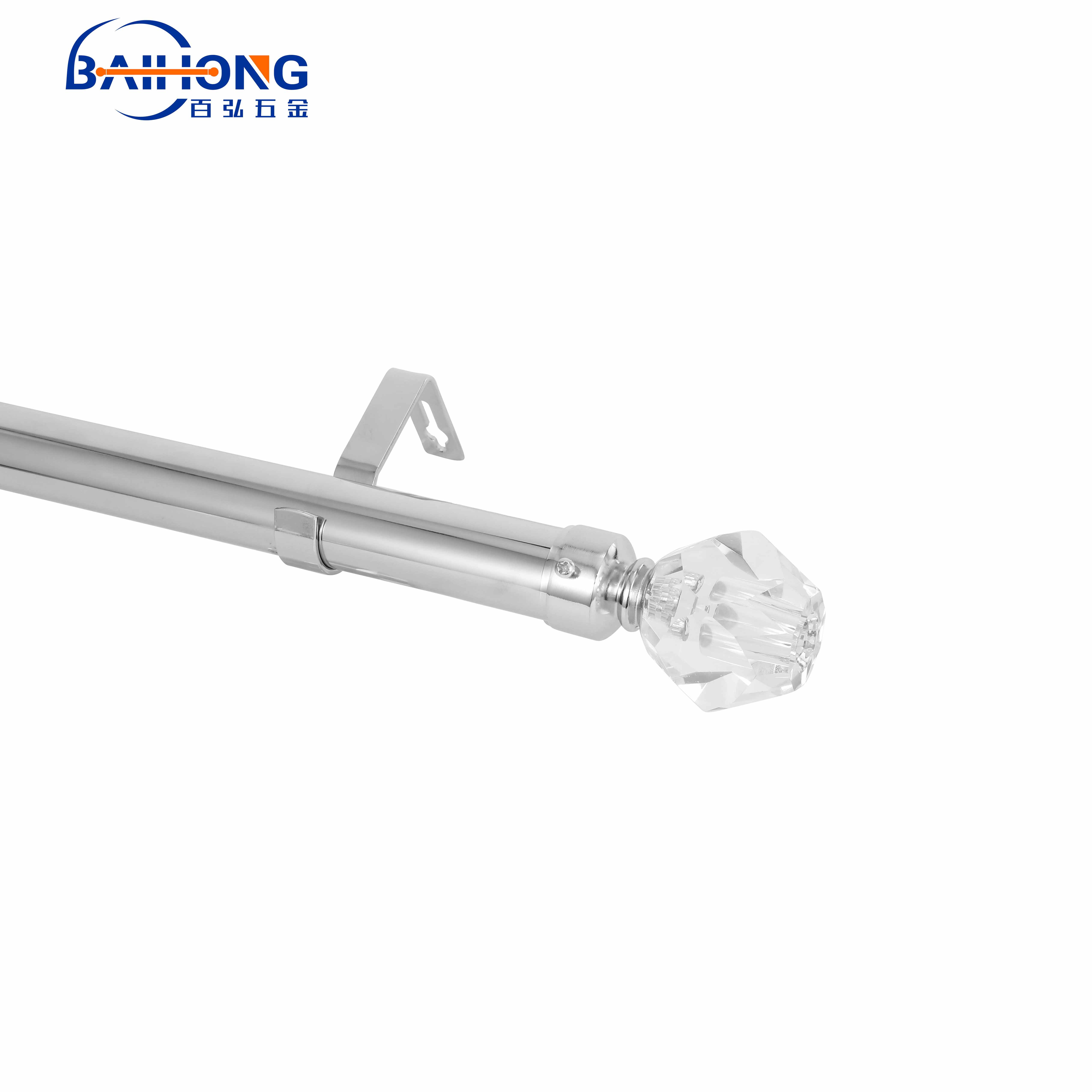 Cut the diamond crystal finials,crystal curtain rod | Baihong Hardware