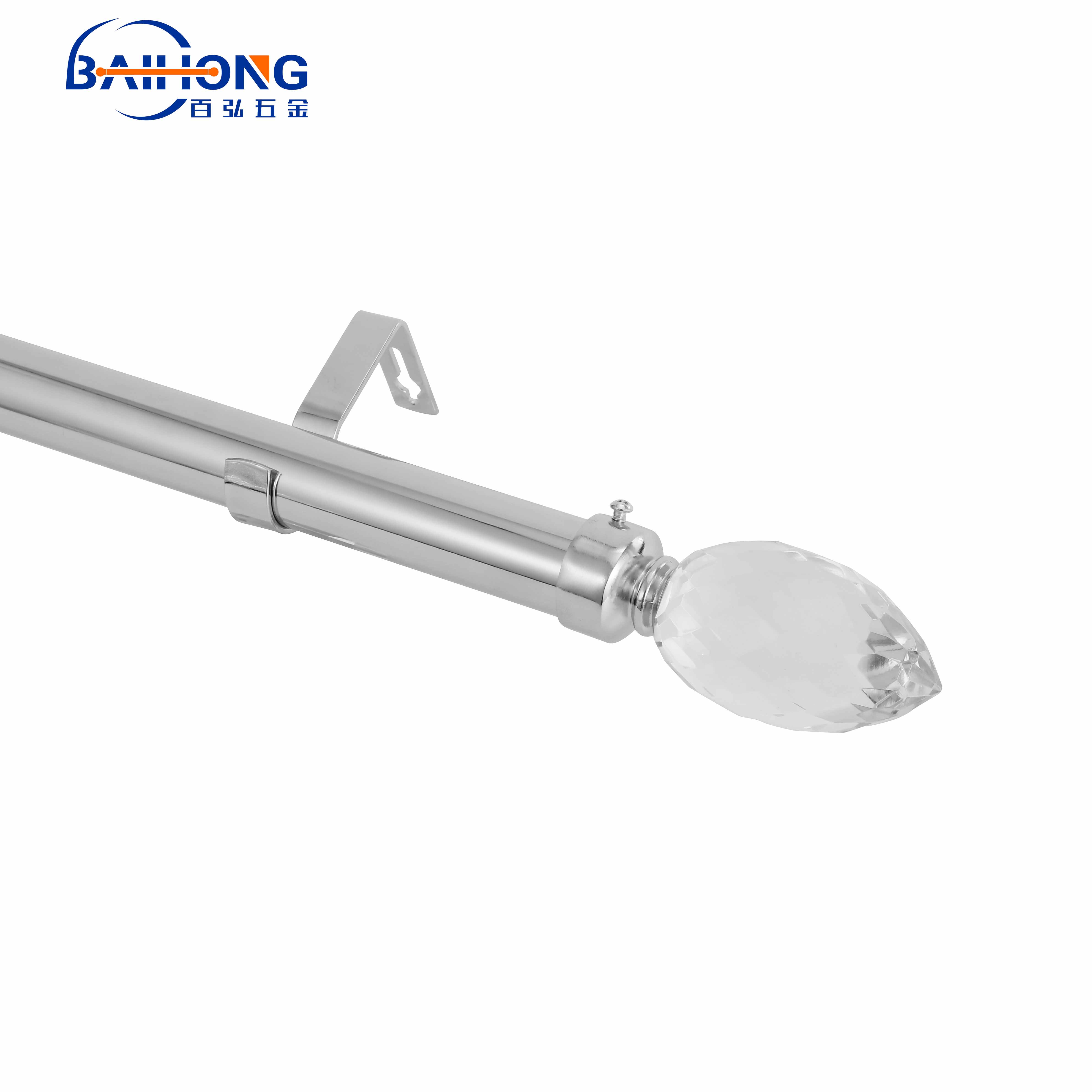 Egg-shaped crystal finials,crystal curtain rod set | Baihong Hardware