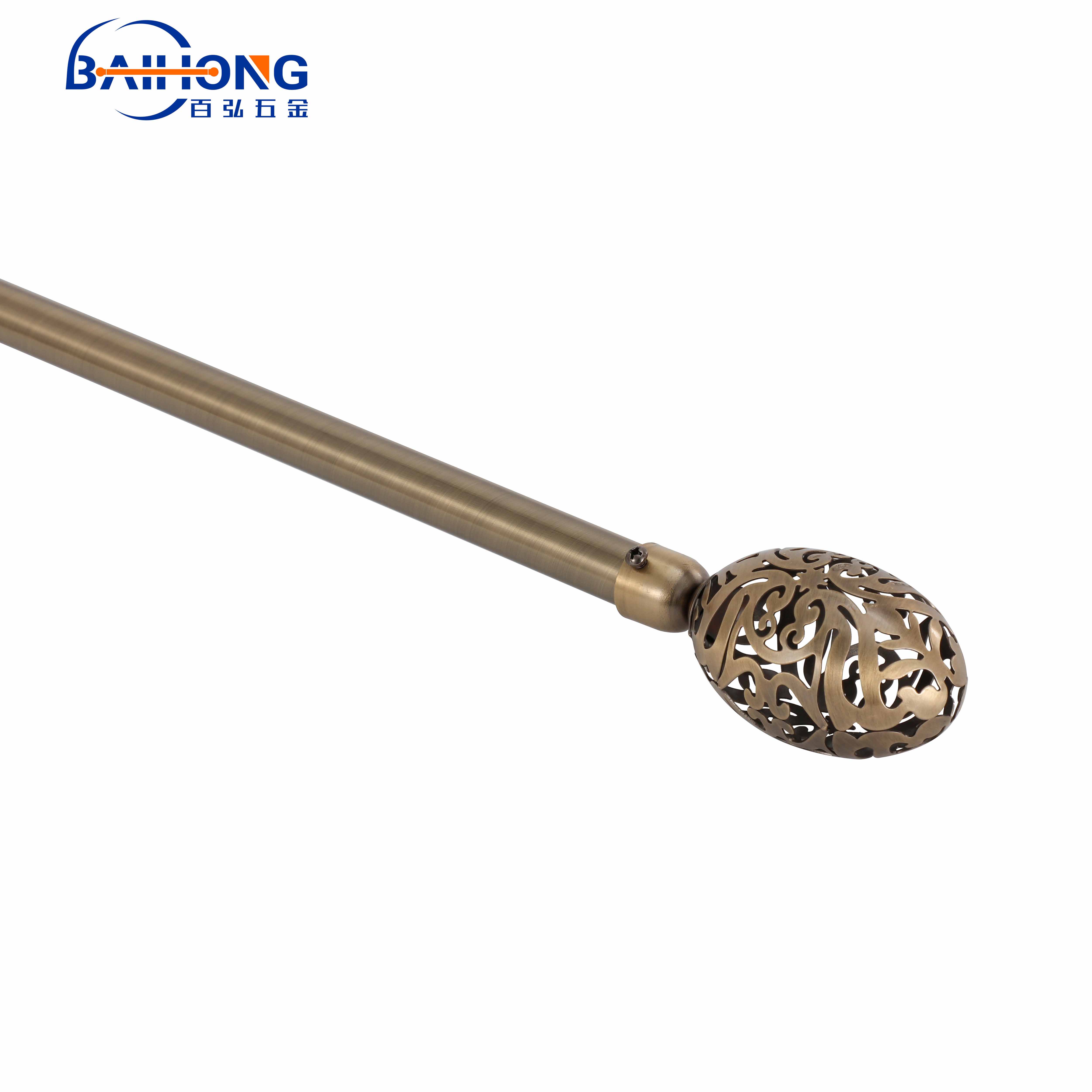 Rose gold curtain pole,cafe curtain rods | Baihong Hardware